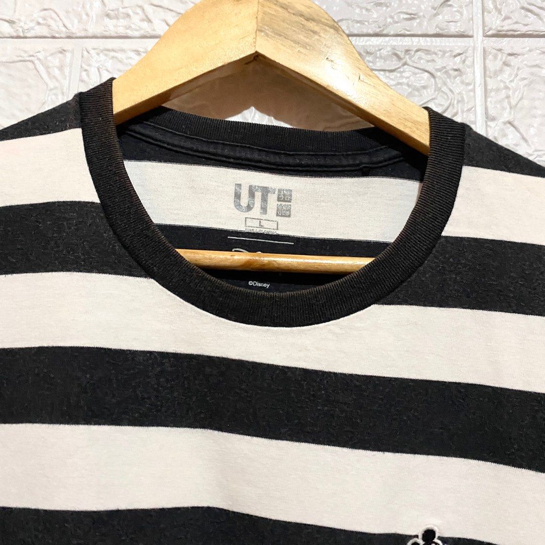 UNIQLO Mickey Mouse Stripe Shirt, Men's Fashion, Tops & Sets, Tshirts & Polo Shirts on Carousell
