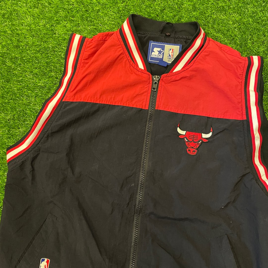 Vintage 90s Starter x NBA Chicago Bulls Windbreaker Vest, Men's Fashion ...
