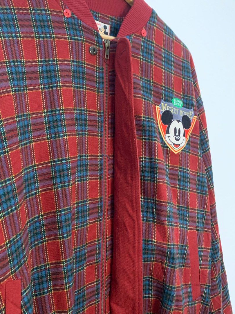 Vintage Mickey Mouse Plaid Jacket, Men's Fashion, Coats, Jackets and ...