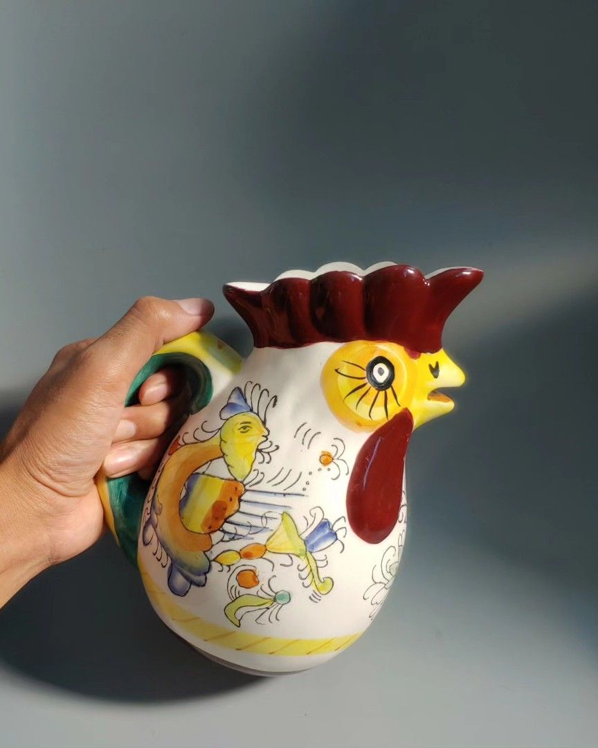 Vintage Williams Sonoma Raffaelllesco Deruta Ceramic Rooster Pitcher ...
