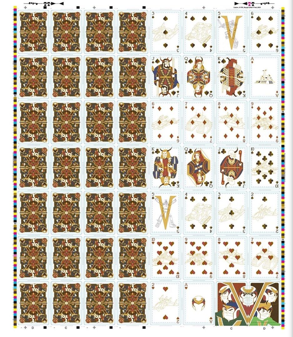 Voltes V Playing Cards Uncut Sheet (Very Limited), Hobbies & Toys, Toys ...