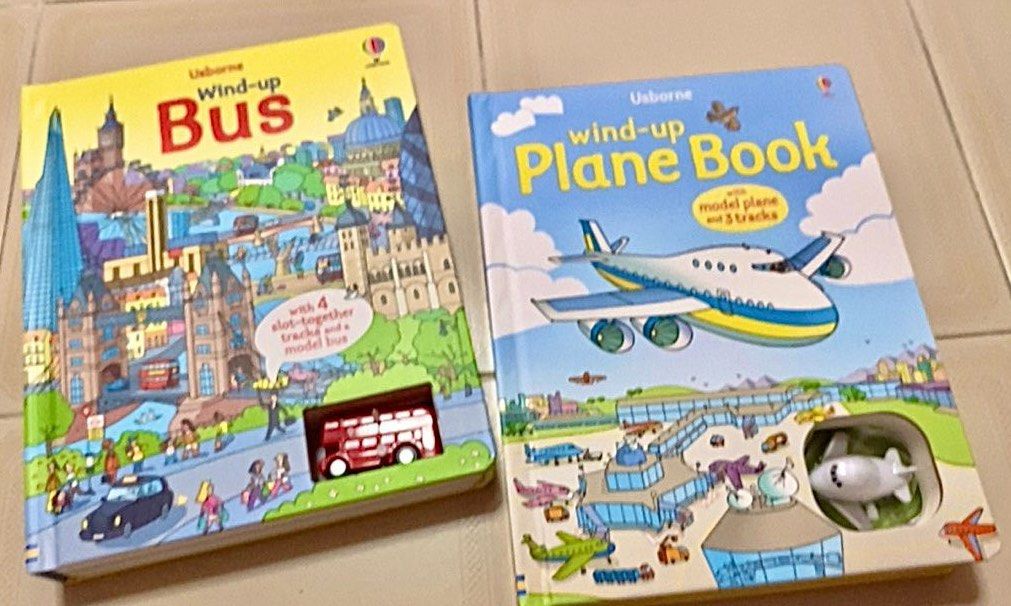 Wind-up bus and plane book, Hobbies & Toys, Books & Magazines, Children ...