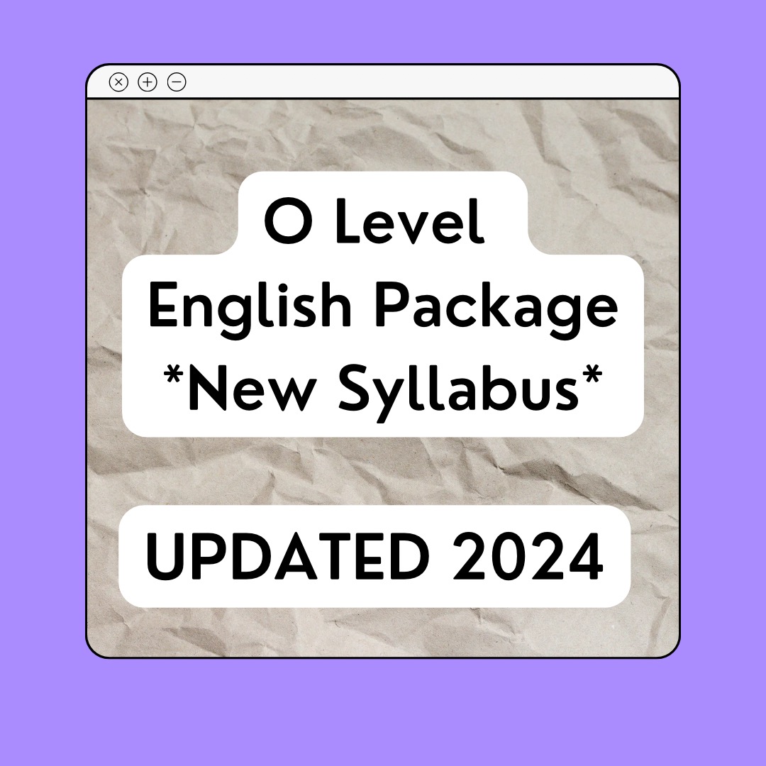 RAFFLES STUDENT Sec 3/4 O Level English Package [TOP STUDENT's NOTES ...
