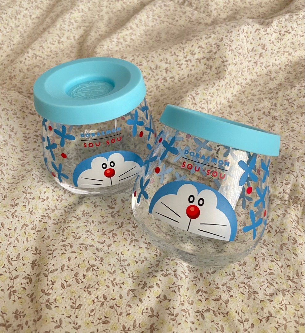 WTT Sou Sou Doraemon Roly Poly Glass Cups 7 eleven 7-11 7/11, Furniture & Home Living ...