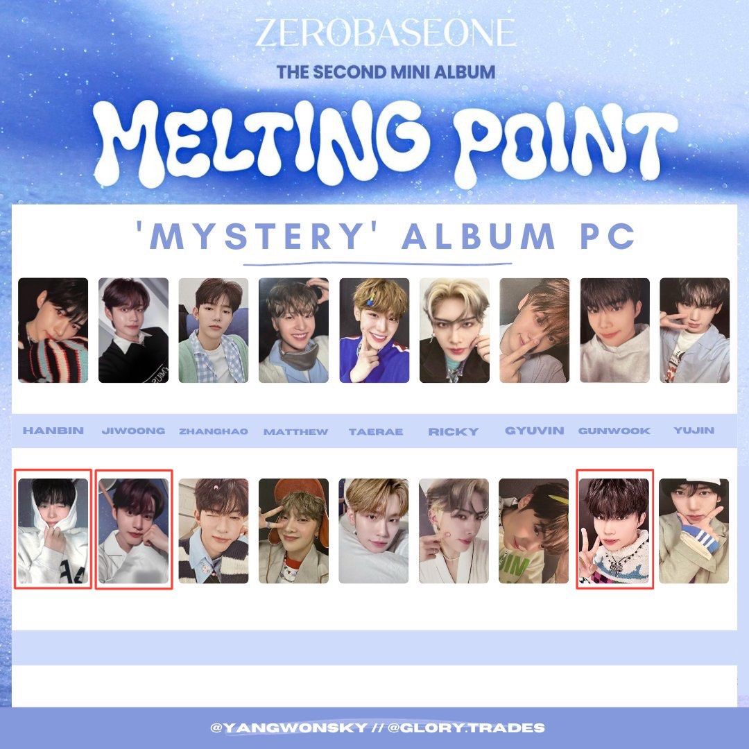 wtt/wts zb1 zerobaseone melting point mp album crush pc photocards ...