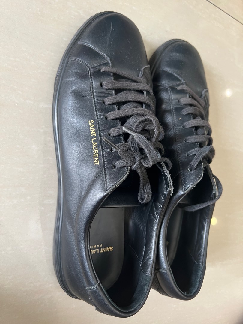 YSL Court Classic Lace-up Black Sneakers, Men's Fashion, Footwear ...