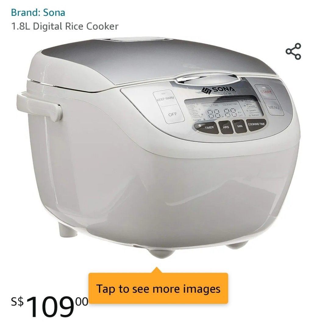 1.8L Non sticky Rice Cooker with 8 different Functions , used once only ...