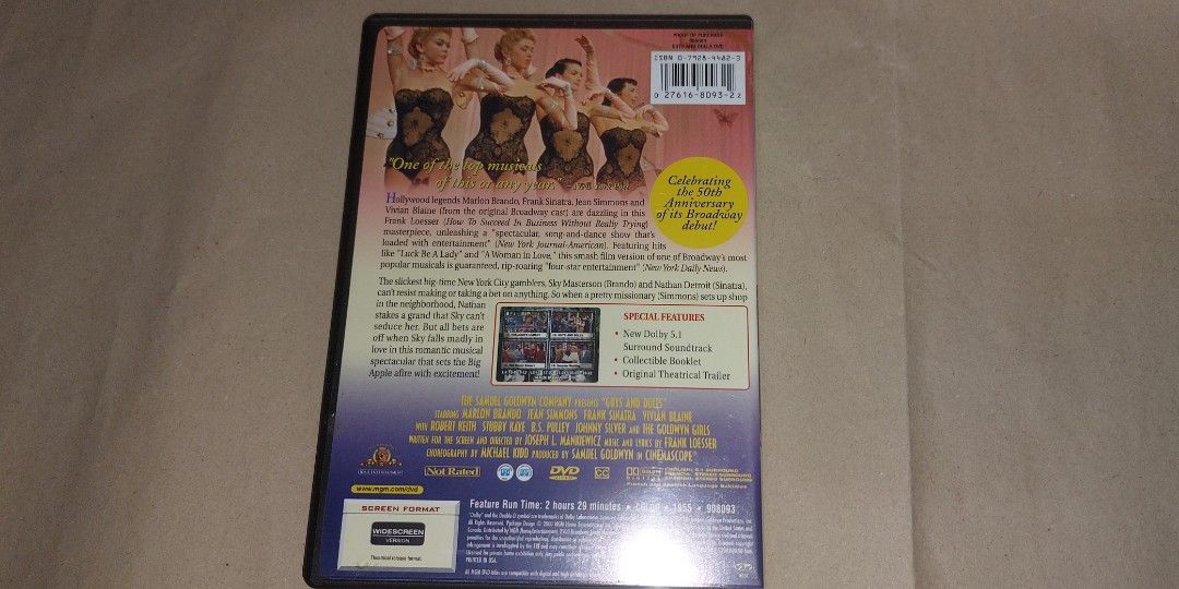 1955 Guys And Dolls Marlon Brando Jean Simmons Frank Sinatra Vivian ...