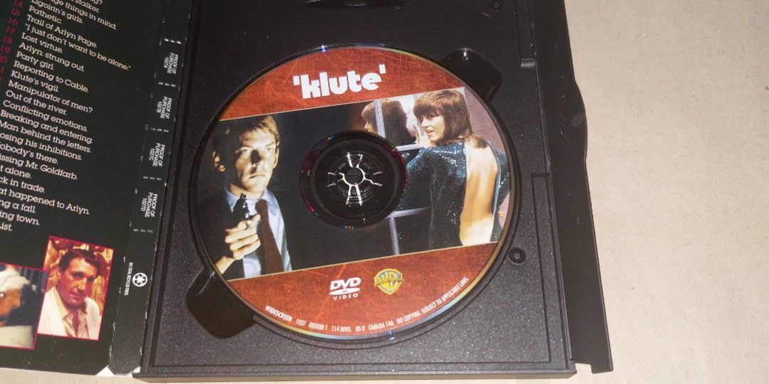 1971 Klute Jane Fonda Donald Sutherland Collectible Video Movie DVD USA ...