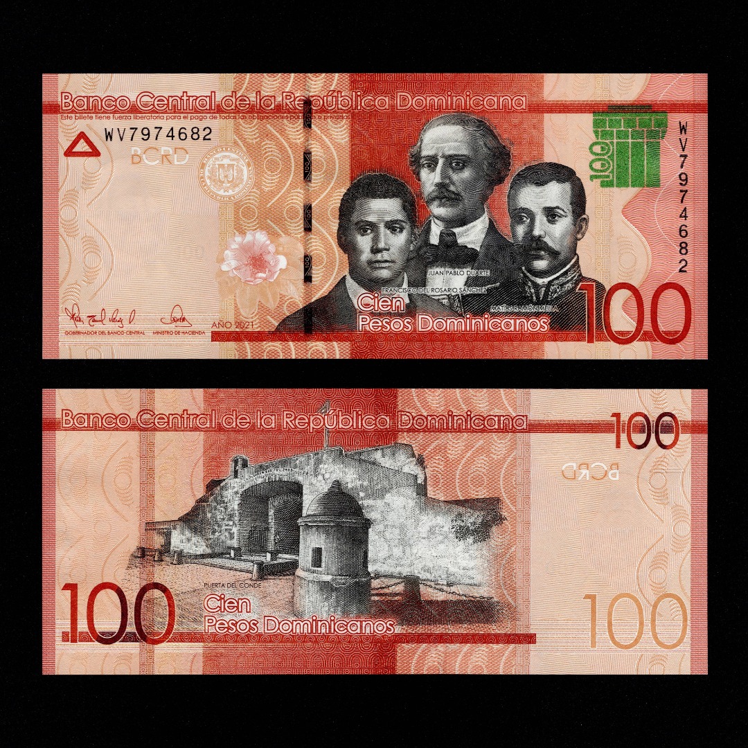 2021/2023 DOMINICAN REPUBLIC 100 PESOS P-190f UNC > OVI HOLOGRAM NEW ...