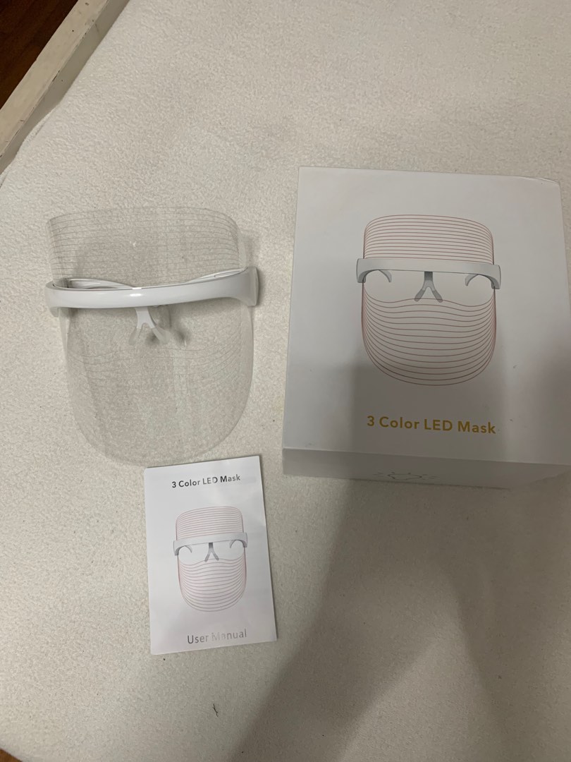 3 colours LED face mask red blue orange easy on eyes and super light ...