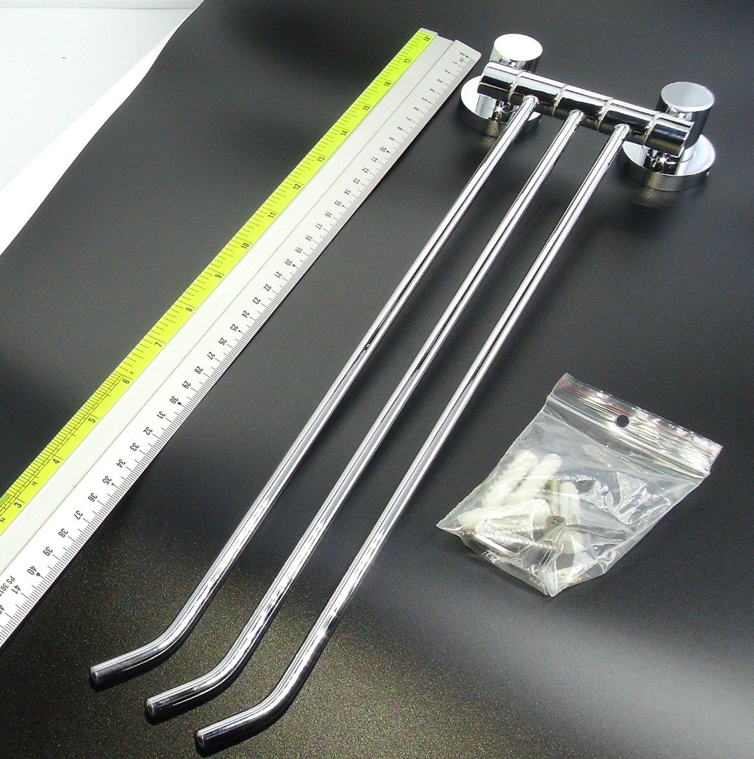 Adjustable Triple Towel Rail - Chrome, Furniture & Home Living ...