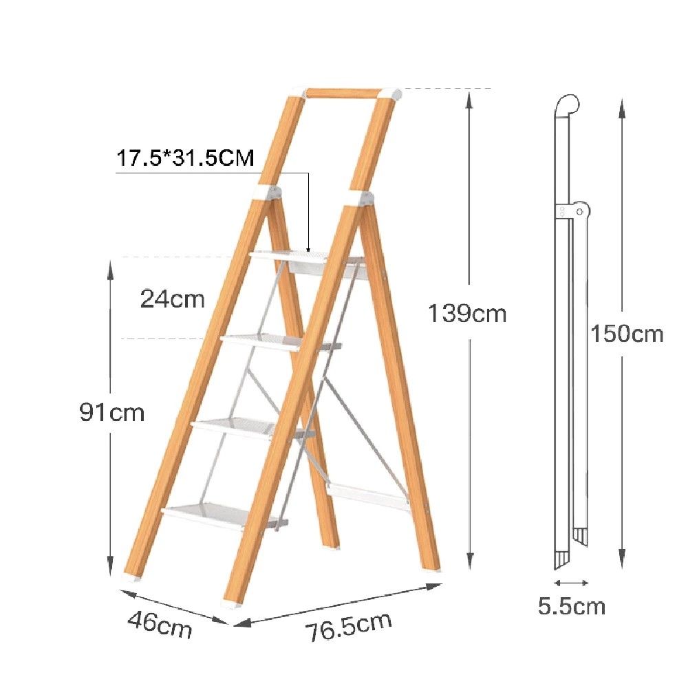 Scandinavian Design Mujii Style Aluminium Step Ladder, Furniture & Home ...