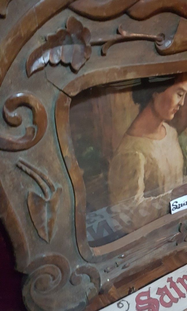 Antique 1920s Narra Wood Carved Art Nouveau Glass Frame Vintage ...