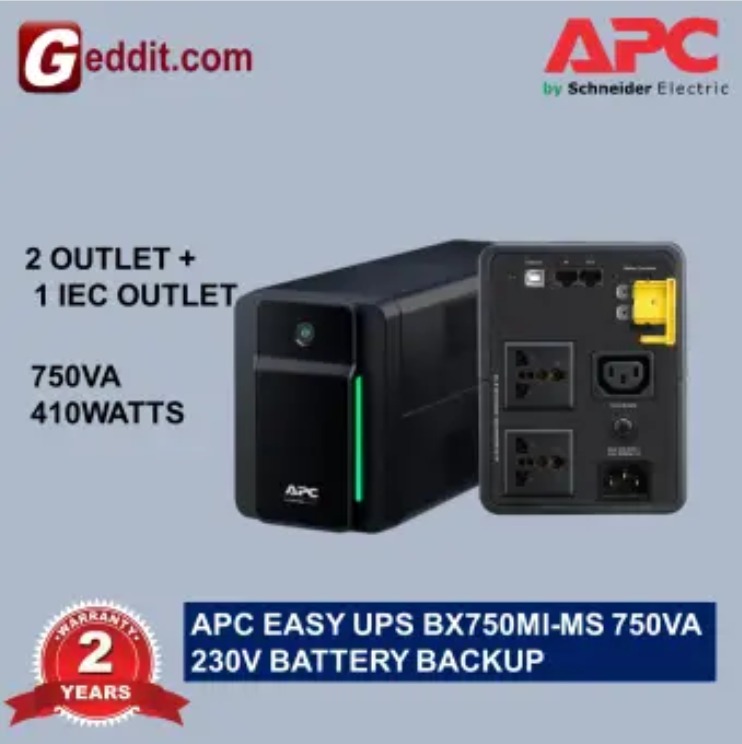 APC BX750MI-MS 750VA 230V AVR UNIVERSAL SOCKETS BATTERY BACKUP & SURGE ...