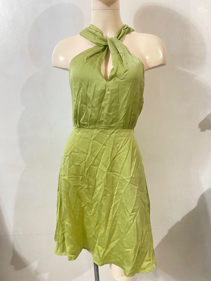 Apple green halter neck dress, Women's Fashion, Dresses & Sets, Dresses ...