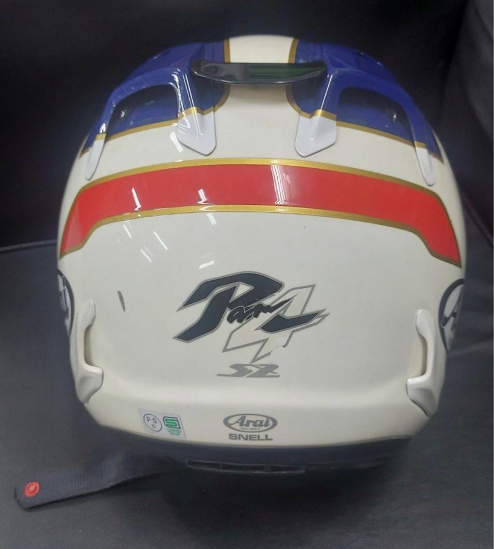 Arai ram 4 Spencer Rothman (blue fin) helmet, Motorcycles, Motorcycle ...