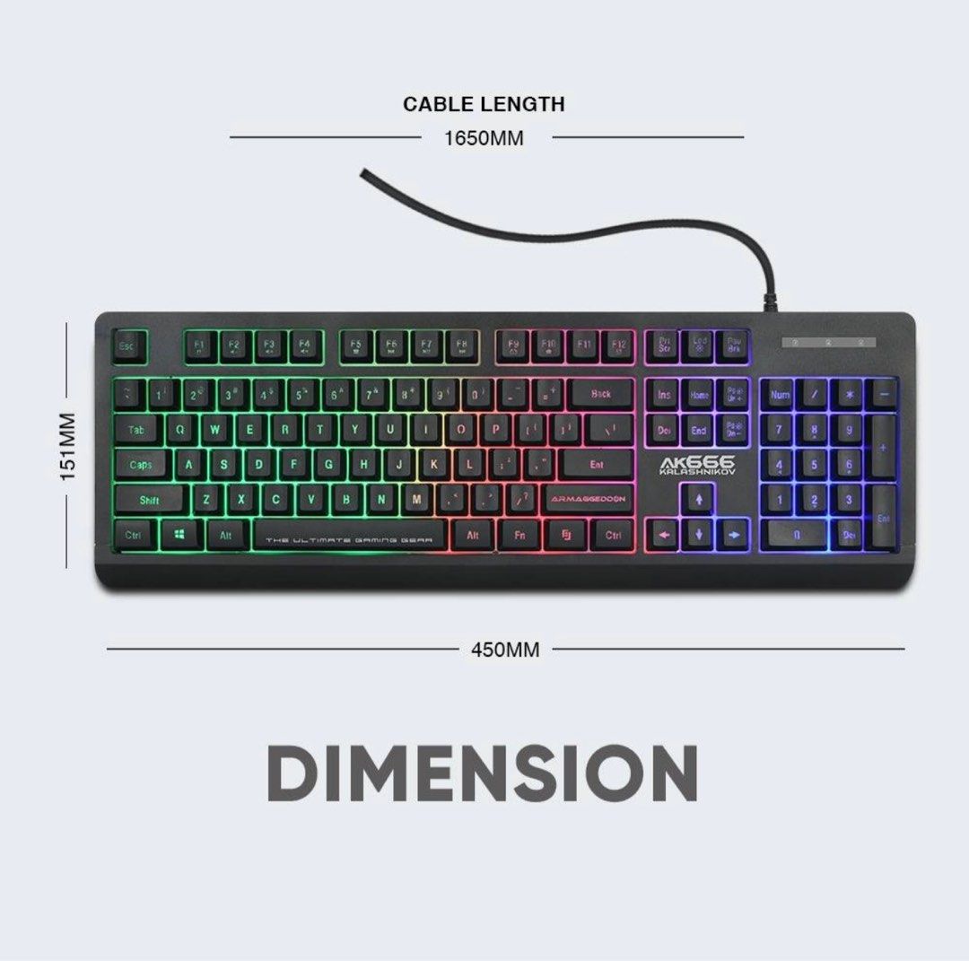 Armaggeddon AK666 Kalashnikov Wired Keyboard, Computers & Tech, Parts ...