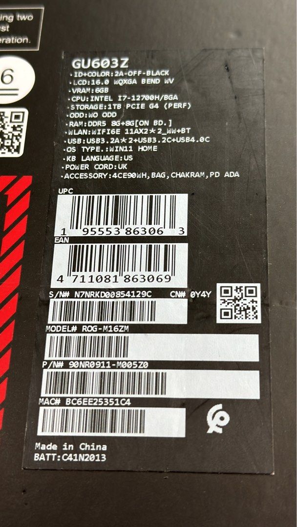 Asus Rog zephyrus M16, 電腦＆科技, 手提電腦 - Carousell