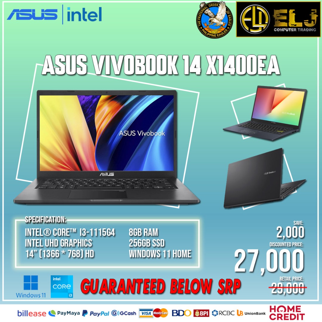ASUS VIVOBOOK 14 X1400EA / i3-11TH GEN / 8GB / 256GB / 14" HD / WIN 11 ...