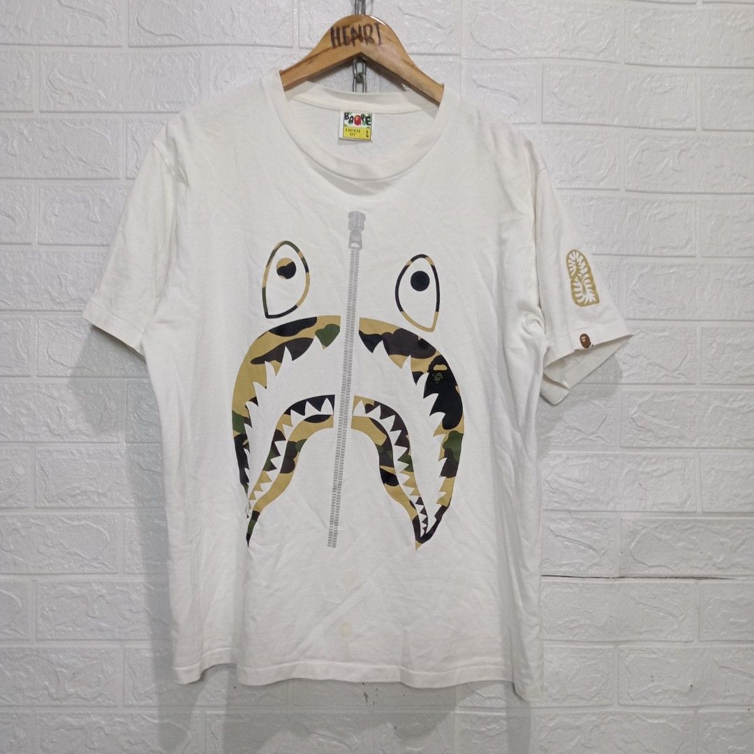 AUTHENTIC BAPE SHARK SHIRT, Men's Fashion, Tops & Sets, Tshirts & Polo ...