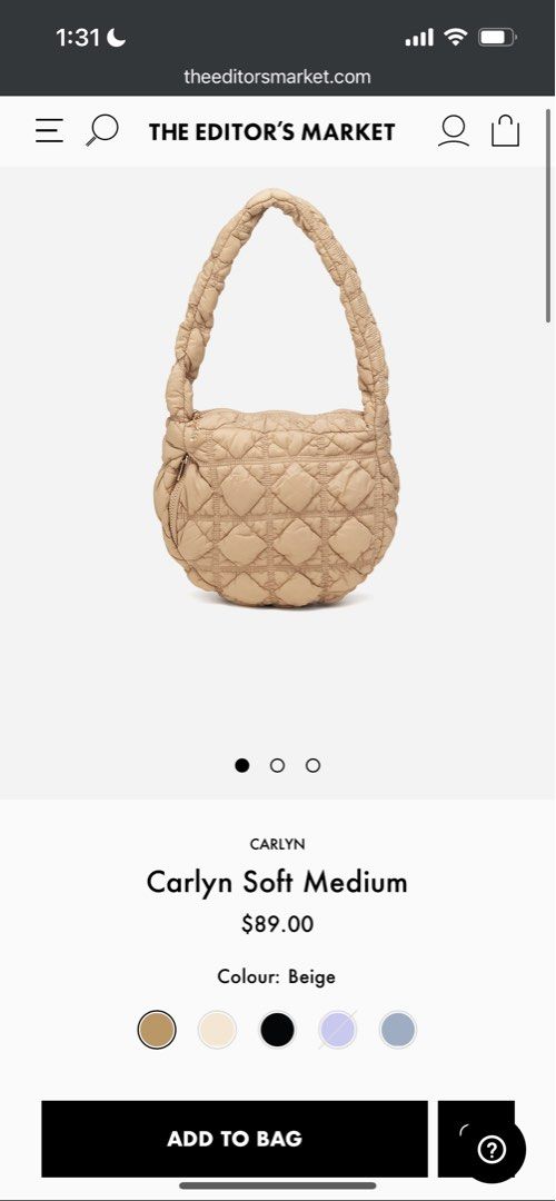 Authentic CARLYN SOFT M Bag in Beige, Women's Fashion, Bags & Wallets, Shoulder Bags on Carousell