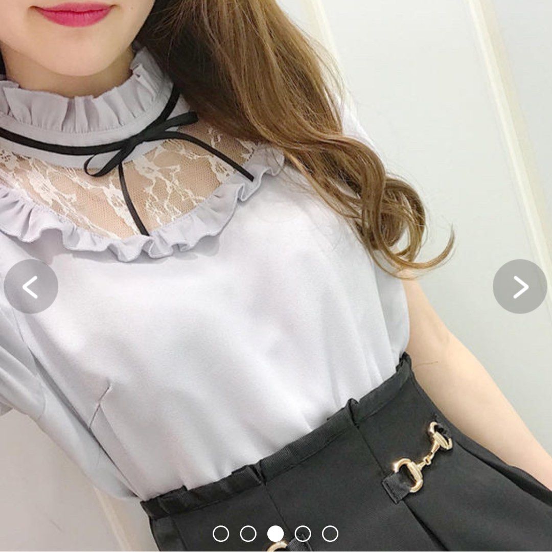 Authentic Evelyn Jirai Kei ryousangata cute blue blouse, Women's ...