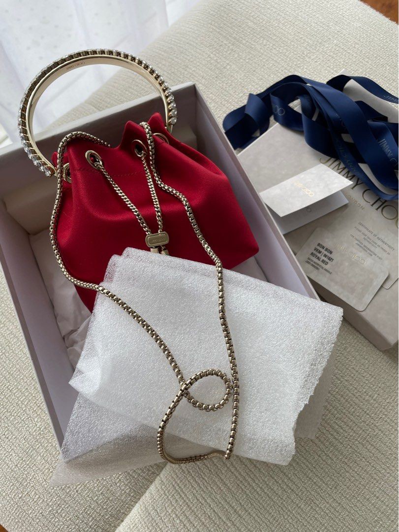 Authentic Jimmy Choo Bon Bon Satin Bag, Luxury, Bags & Wallets on Carousell