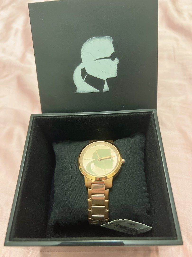 Authentic Karl Lagerfeld Rose Gold Watch, Luxury, Watches on Carousell