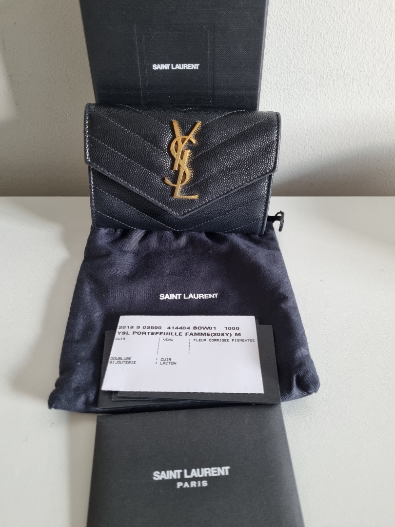 Authentic YSL compact wallet, Luxury, Bags & Wallets on Carousell