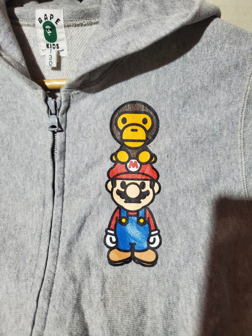 Bape x mario hoodie, Luxury, Apparel on Carousell