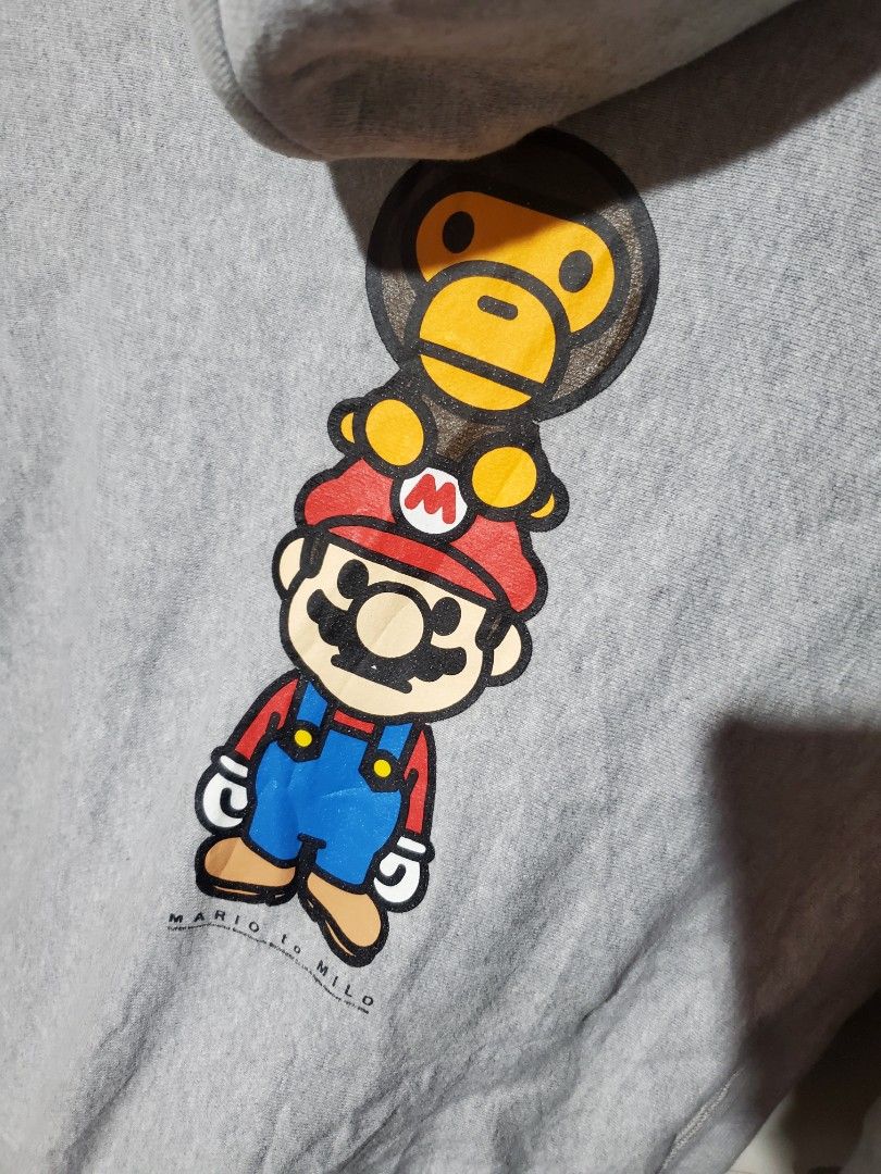 Bape x mario hoodie, Luxury, Apparel on Carousell