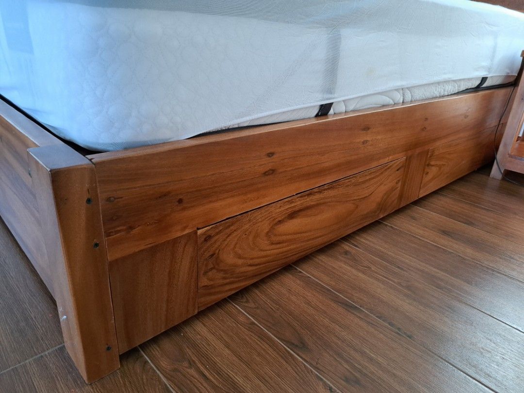 Bed Frame - Solid Acacia wood - available in king and queen sizes, with ...