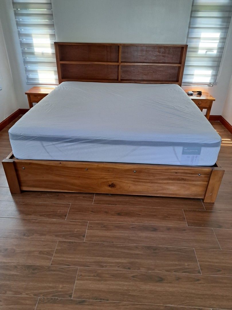 Bed Frame - Solid Acacia wood - available in king and queen sizes, with ...