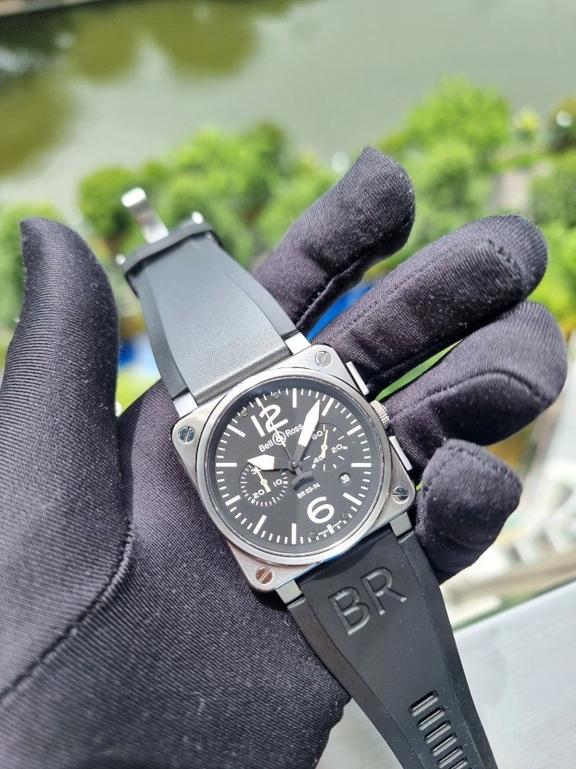 BELL & ROSS BR03-94 BR 03 03-94 CHRONO CHRONOGRAPH CHRONOGRAPHE BR0394 ...