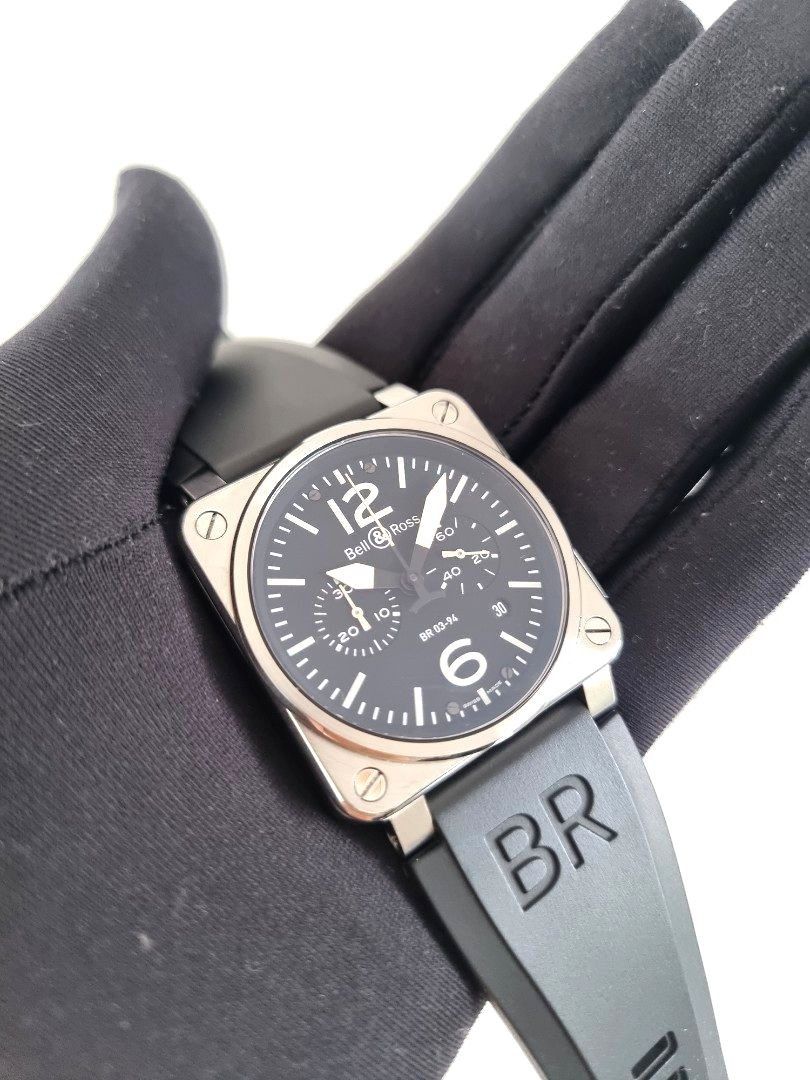 BELL & ROSS BR03-94 BR 03 03-94 CHRONO CHRONOGRAPH CHRONOGRAPHE BR0394 ...