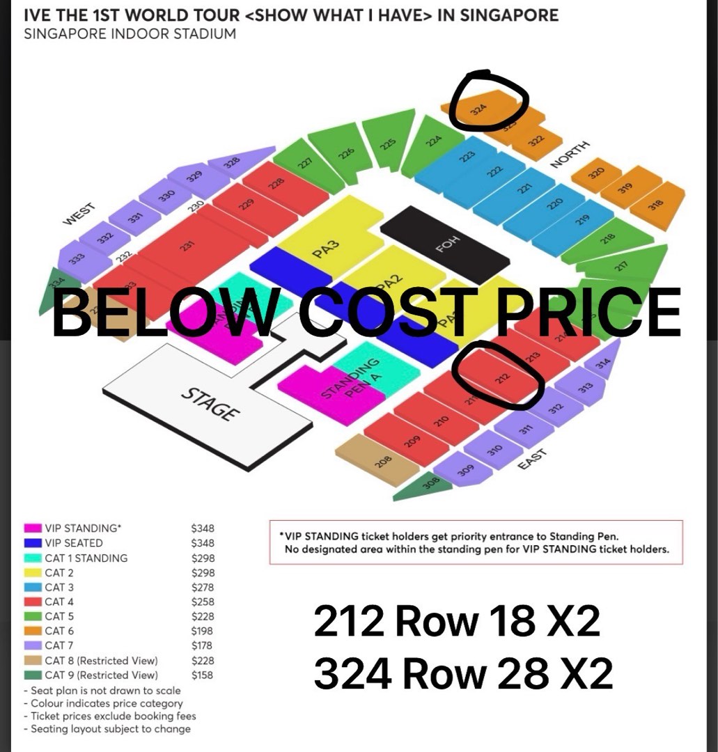 *BELOW COST PRICE* Ive Singapore Concert 24/02/24 FIRST ROW, Tickets ...