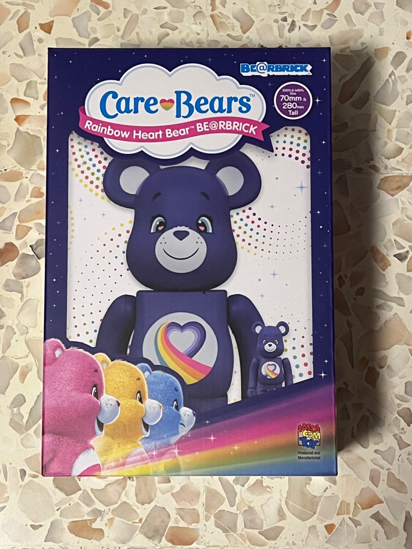 Be@rbrick Care Bears Rainbow Heart Bear 400% & 100%, Hobbies & Toys, Toys & Games on Carousell