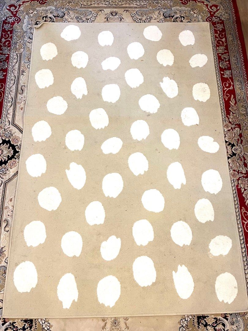 IKEA BOGENSE white and dotted Carpet (133x195cm), Furniture & Home ...