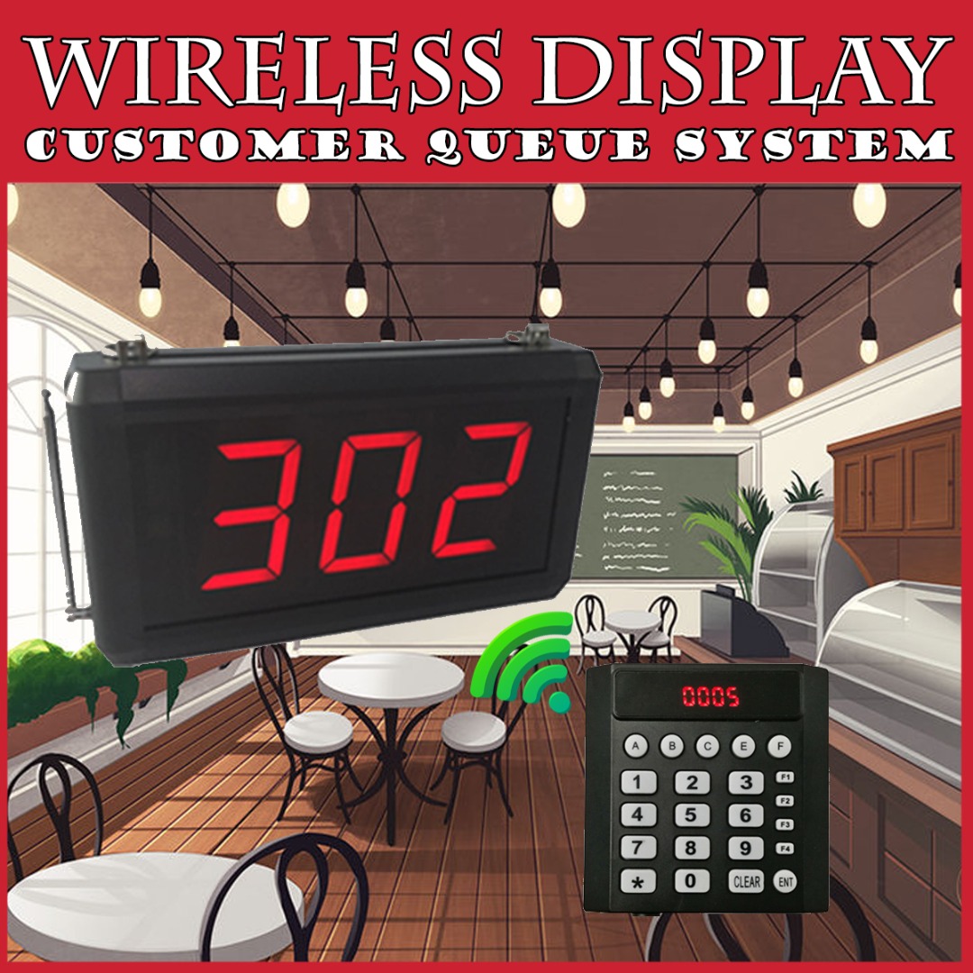 Brand New Wireless Queue Management System Bubble Tea 3 Digit Digital ...