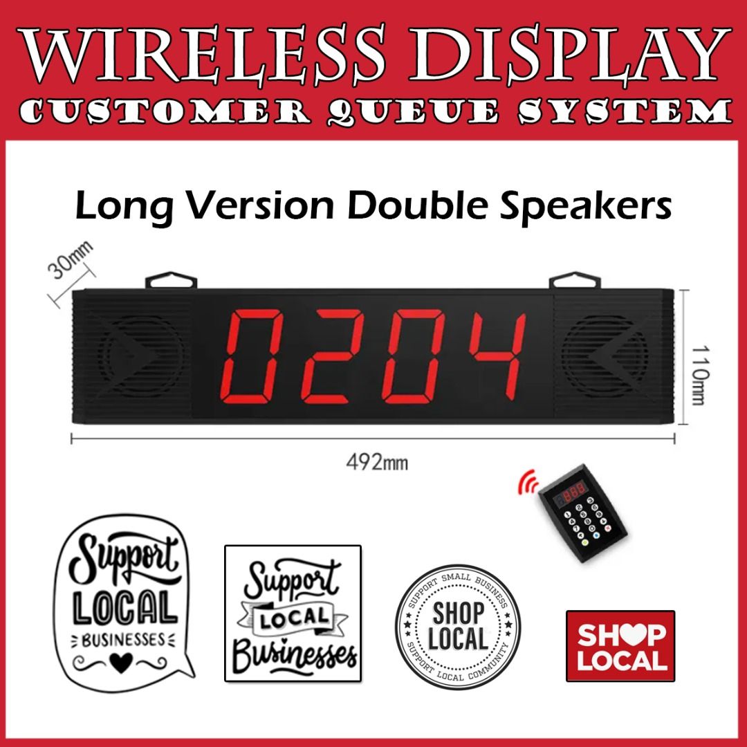 Brand New Wireless Queue Management System Long Type 3 Digit Digital ...