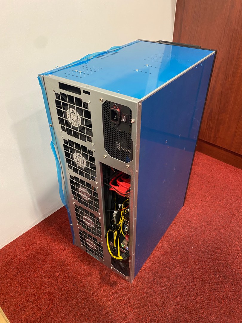 BTC Mining Rig, 8 GPU Complete Miner Rig, Mining Machine System for Crypto Coin Currency Mining ...