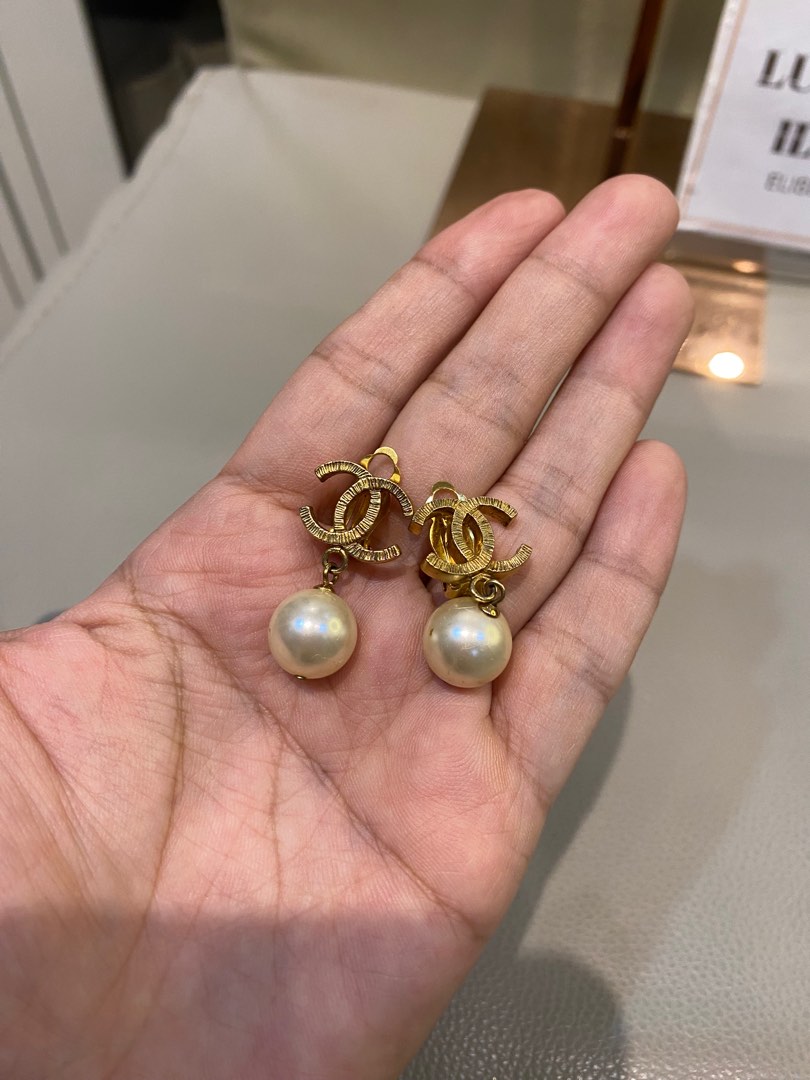Chanel Pearl Earrings, Luxury, Accessories on Carousell