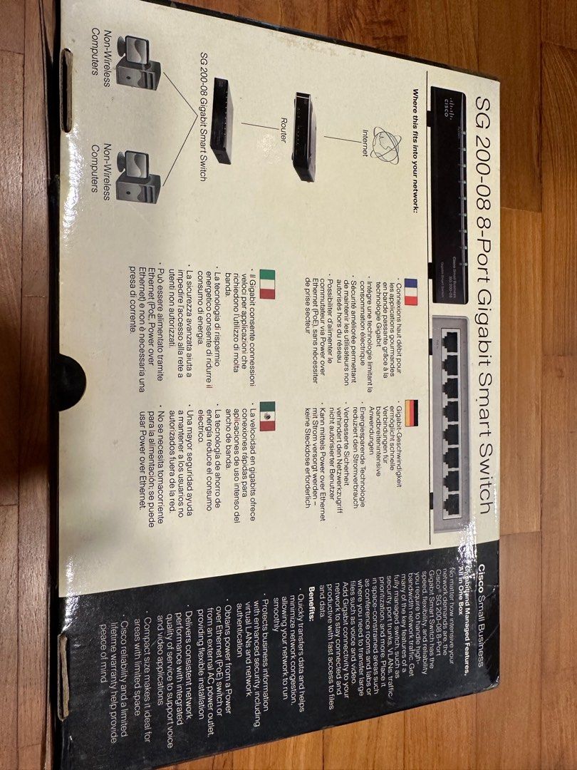 Cisco SG 200-08 8 port gigabit smart switch, Computers & Tech, Parts ...