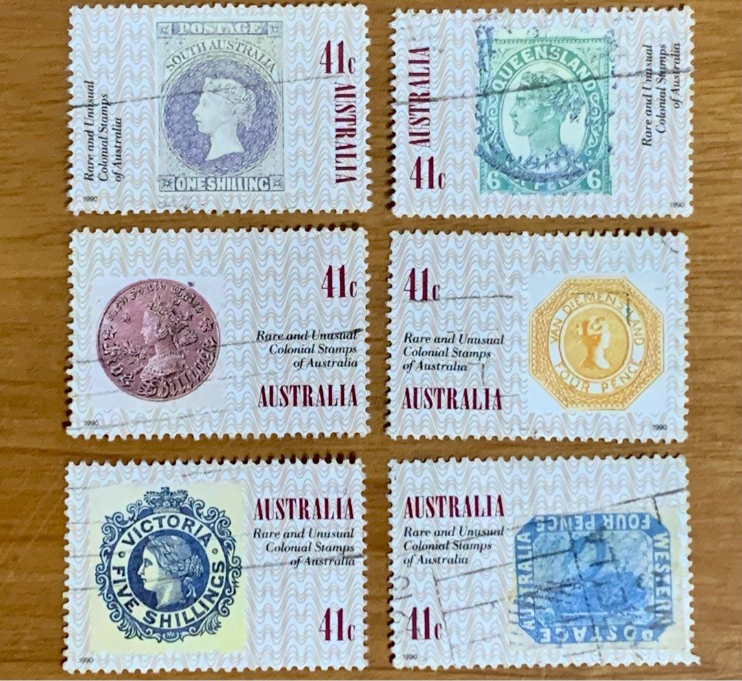 Colonial stamps of early Australia - 6v set showing Queen Victoria and ...