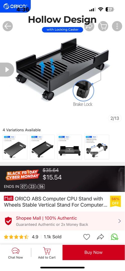 Computer CPU stand with wheels, Computers & Tech, Parts & Accessories ...