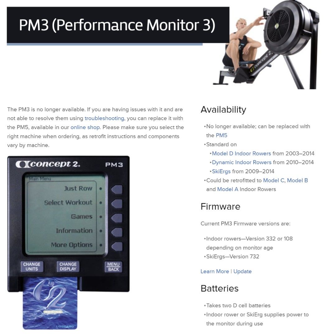 Concept 2 Rowing Machine with PM3 Monitor, Sports Equipment, Exercise ...