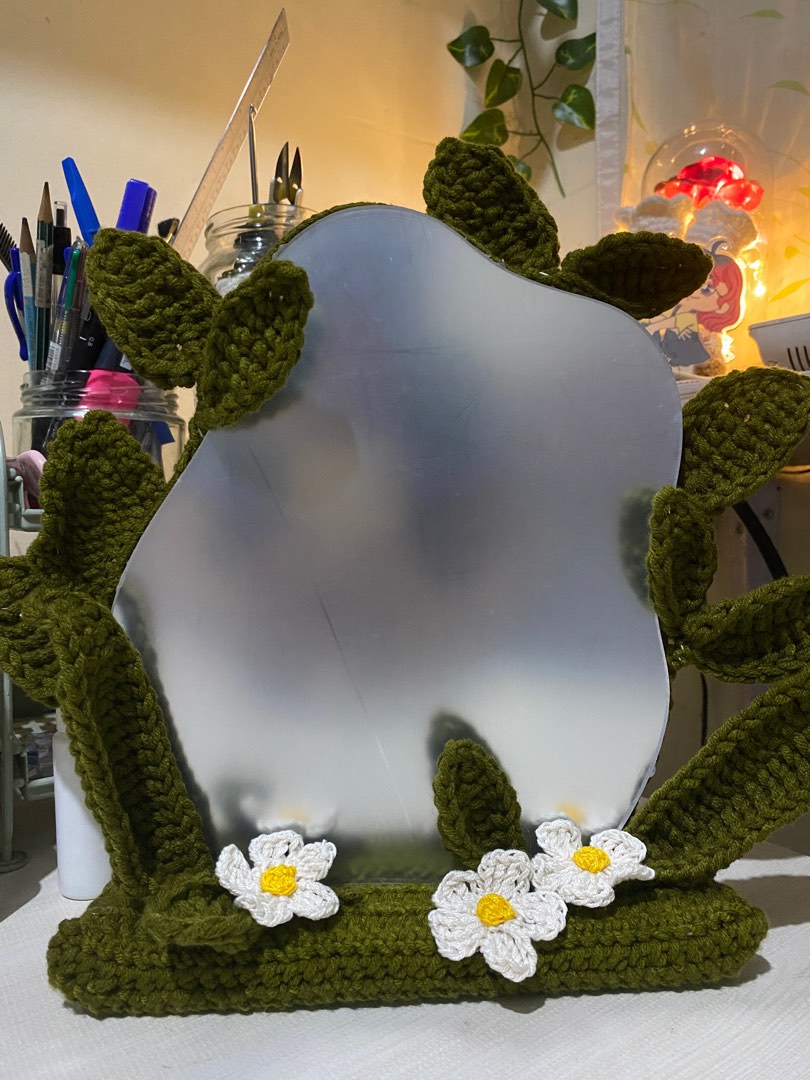 Crochet Flower Mirror, Furniture & Home Living, Home Decor, Mirrors on ...