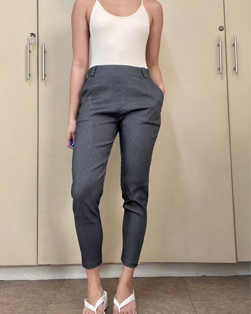 Dark Gray Slacks, Women's Fashion, Bottoms, Other Bottoms on Carousell