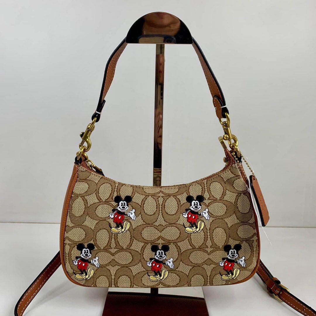 Disney X Coach Teri Shoulder Bag In Signature Jacquard With Mickey ...